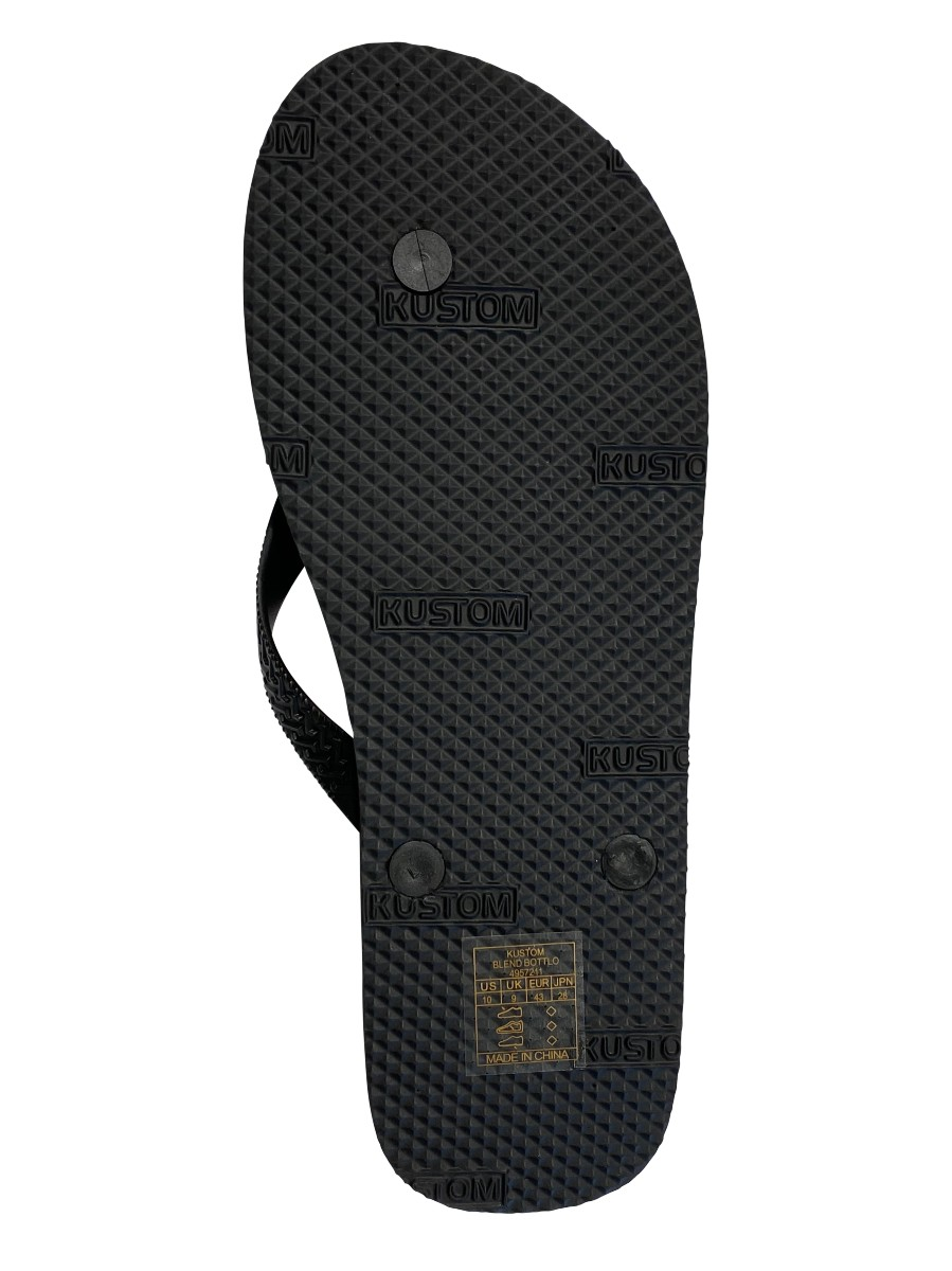 Kustom Blend Bottlo Jandals, Black | Underground Skate
